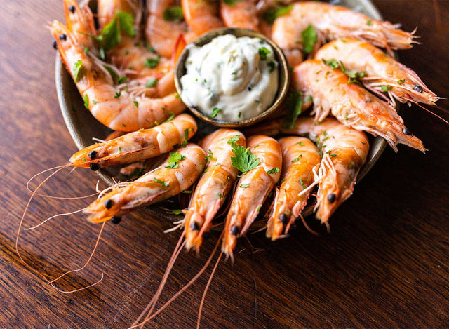 Crevettes - Cooked shell on King Prawns – Wright Brothers Home Delivery